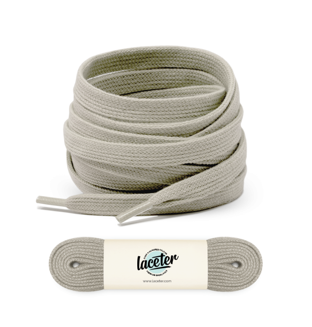 Lacets plats beige pour baskets et sneakers, Lace'ter