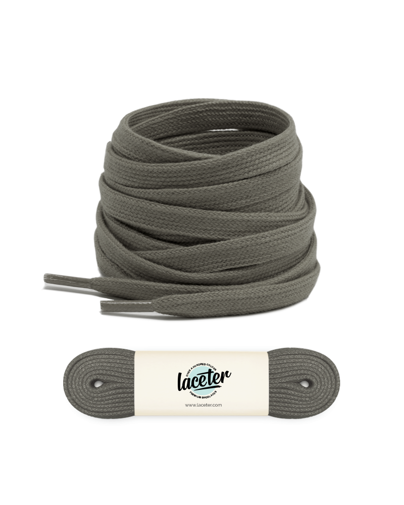 Lacci piatti e larghi, grigio militare, Laceter