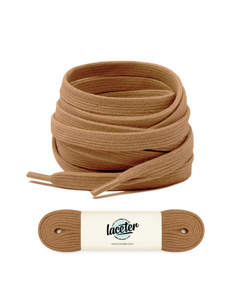 Lacci piatti e larghi, marrone nocciola, Laceter