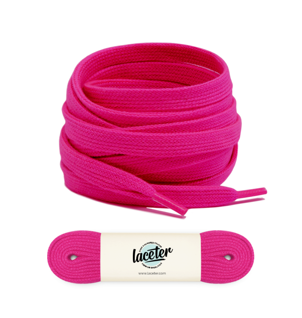 Lacets plats, rose pivoine, Laceter