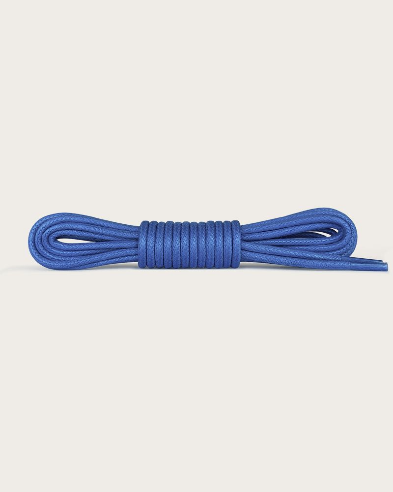 Round waxed laces navy blue, Laceter