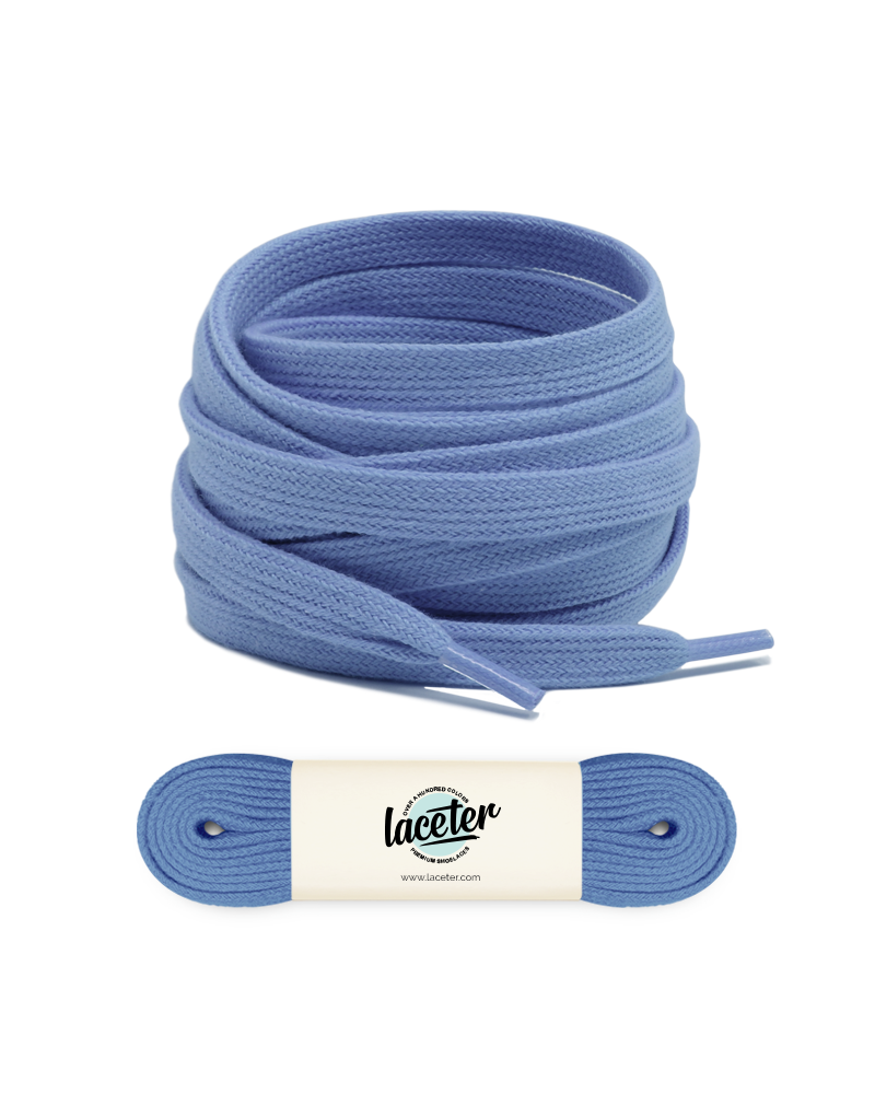Lacci piatti e larghi, cielo blu, Laceter